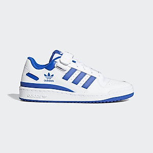 adidas Men's Forum Low Sneaker, White/White/Team Royal Blue, 10.5