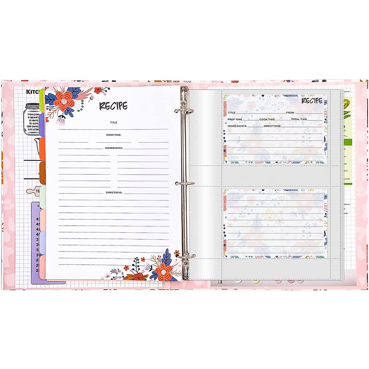 Relaehih 3 Ring Recipe Binder 8.5"x11" Recipe Book to Write in Your Own Recipes with Recipe Cards 4x6,Unique Gifts for Women Grandma