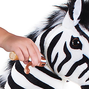 PonyCycle Official 2019 New U Series Ride on Horse Toy Plush Walking Animal Zebra Size 3 for Age 3-5 Ux368