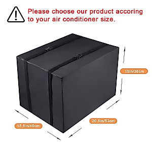 Window Air Conditioner Cover Outdoor, Luxiv Outside Window AC Unit Cover Black Dust-proof Waterproof AC Cover Outdoor Window AC Protection Cover (21Wx16Dx15H)