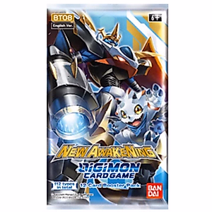 BANDAI 2022 Digimon English TCG New Hero [BT08] Booster Box - 24 Packs or 12 Cards Each!, Multicolor, (BCL2611042)