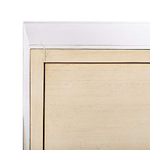 Safavieh Home Collection Yudi Antique White and Gold 1-Drawer Nightstand