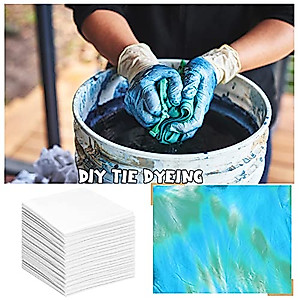 Buryeah 100 Pieces 10 x 10 Inches Cotton Fabric Precut Fabric Squares Cotton Solid Colors Fabric Squares Quilting Fabric Bundles Cotton Fabric for DIY Sewing Craft (White)