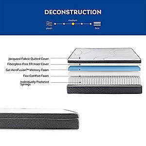 UMATRU Full Mattress, 10 Inch Cooling Gel Memory Foam Tea Mattress, Individual Pocket Springs, Cooler Sleep with Pressure Relief and Support, Hybrid Top Mattress, CertiPUR-US Certified (Full)