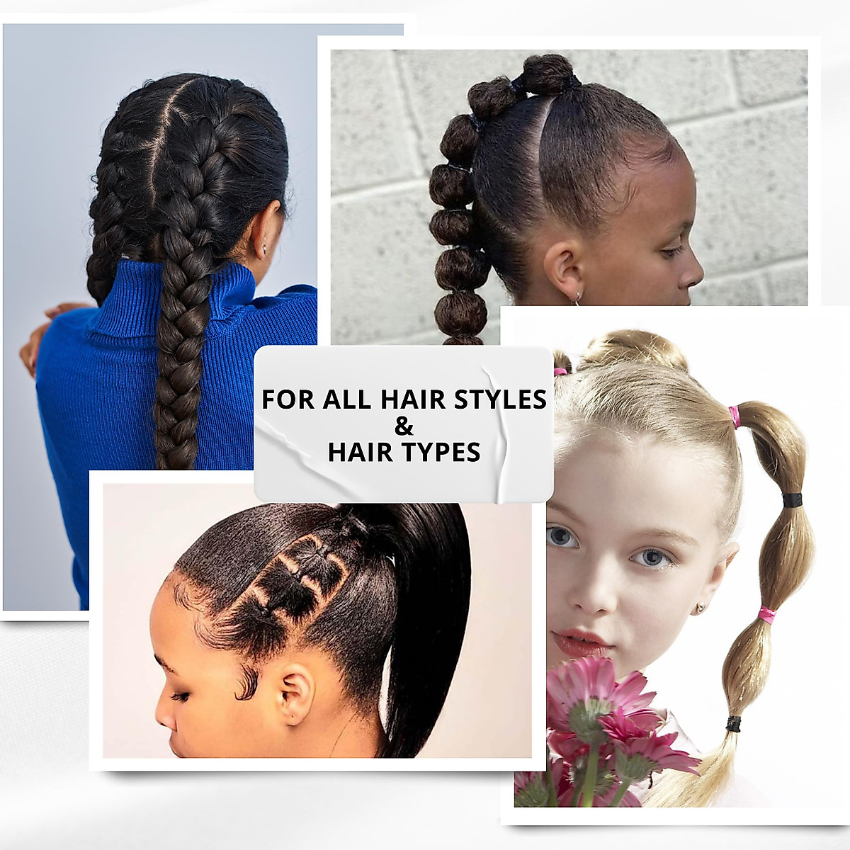 Blax CLEAR Snag-Free Hair Elastics 4mm, 8 Count (2-Pack)