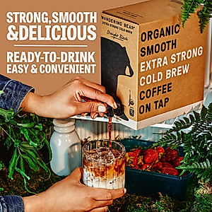 Wandering Bear DECAF Cold Brew Coffee On Tap, 96 fl oz - Extra Strong, Smooth, Unsweetened, Shelf-Stable, and Ready to Drink Iced Coffee, Cold Brewed Coffee, Cold Coffee