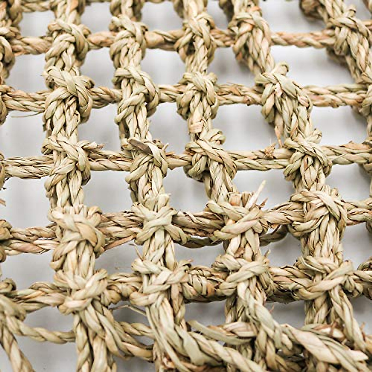 suruikei Rabbit Activity Zone Bunny Chew Toy for Teeth Grinding Small Animal Play Toy Hand Crafted Seagrass Protector Mat for Chinchilla Guinea Pigs or Other Rodent Pets (11 X 7.87-inch)