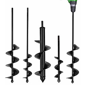 4 Set Auger Drill Bit for Planting,Heavy Duty Garden Auger Spiral Drill Bit Bulb Planter Tool for Planting Bedding Plants,Universal for Cordless Drill(1.6"x9",1.6"x16.5",3"x16.5",3"x12")