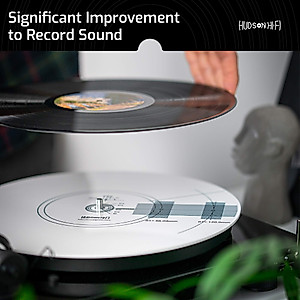 Hudson Hi-Fi Turntable Mat with Cartridge & Needle Alignment Tool- 12"x2mm PVC, Anti-Slip, Anti-Vibration, Enhances Sound Quality- LP Vinyl Calibration Plate, Protect Vinyl- Stylish Design- Born in NY