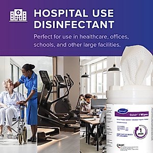Diversey Oxivir 1 100962573 Disinfectant Wipes, Virucidal, Bactericidal, Tuberculocidal, Fungicide with Accelerated Hydrogen Peroxide, 60 Large 10"x10" Wipes, 1-Canister