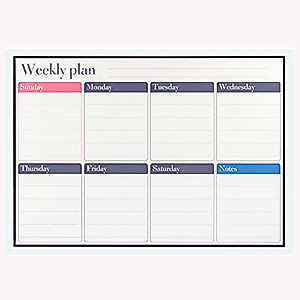 Magnetic Dry Erase Monthly Calendar and Weekly Planner for Fridge Refrigerator Whiteboard Organizer, Blue