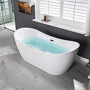 WOODBRIDGE BTA1517-MB-Drain-&O Bathtub, Matte Black