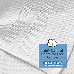 GILDEN TREE Waffle Towels Quick Dry Lint Free Thin, Bath Towel 2 Pack, Classic Style (White)