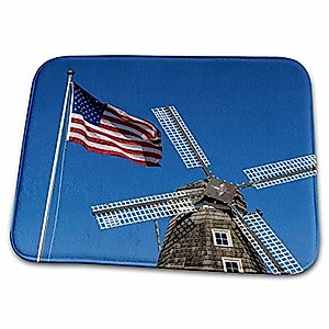3dRose Nelis Dutch Village Dutch Windmill, US Flag,... - Bathroom Bath Rug Mats (rug-191761-1)
