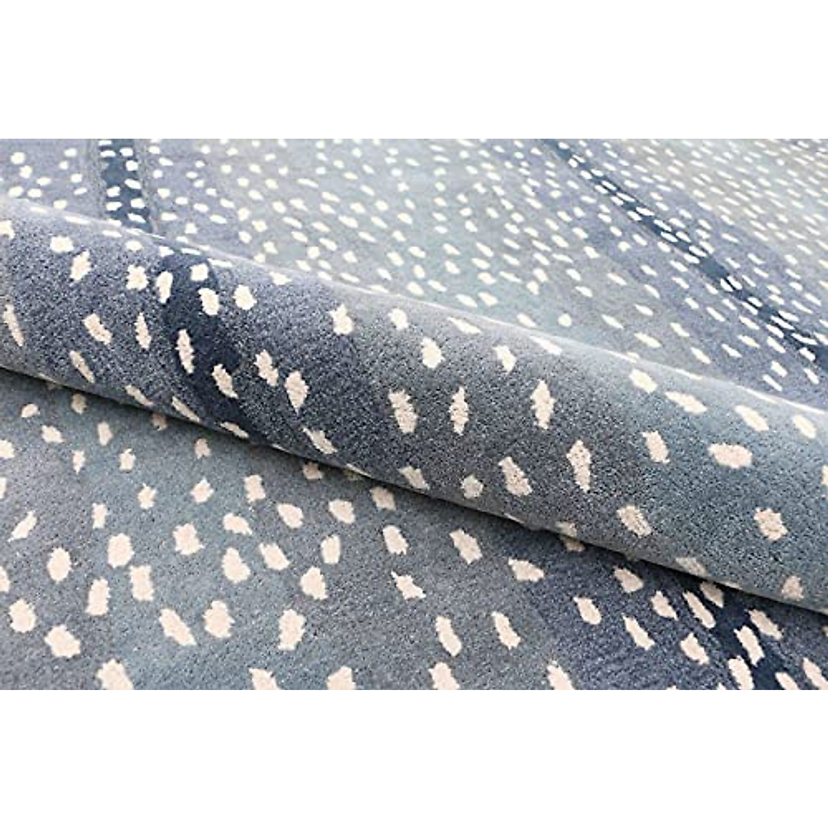 Wallard Design Antelope Cheetah Blue Animal Contemporary Handmade 100% Woolen Area Rugs & Carpets (6'x9')