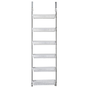 Household Essentials White 6-Tier Basket Over-The-Door Organizer