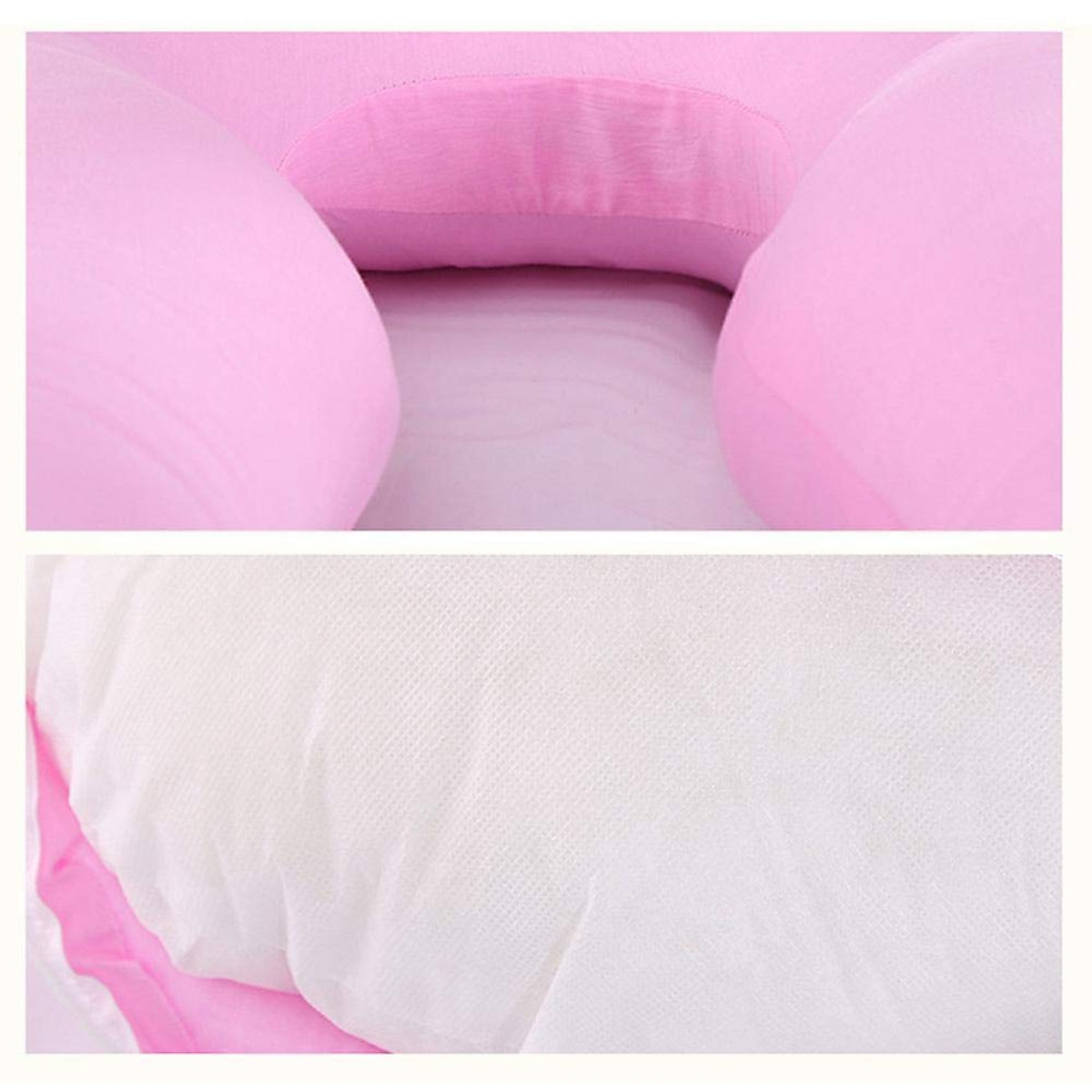 Maternity Pillowcase U-Shape, Pregnancy Body Pillowcase U Shaped, Maternity Pillow Replacement Cover with Zipper, Pregnant Woman Pillowcase U-Shaped, Fits Standard U Shaped Pillow, Pink Color