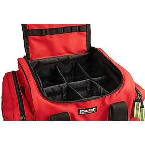 Scherber Fully-Stocked First Responder Bag | Professional EMT/EMS Trauma & Bleeding Medical Kit | HSA/FSA Approved | CAT Tourniquet, HyFin Chest Seal, Israeli Bandage & 250+ First Aid Supplies (Red)