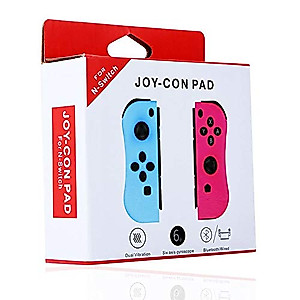 OMKARSY NS Switch Joy Pad Controllers - Left and Right Controllers Compatible with Nintendo Switch as a Joy Con Controller Replacement - Red/Blue
