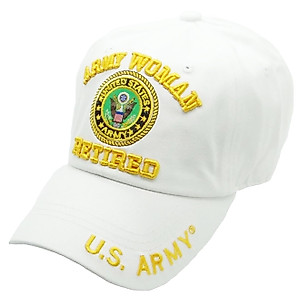 Buy Caps and Hats Retired Army Woman Veteran Baseball Cap White Hat for Women Ladies Females Retirement Gift
