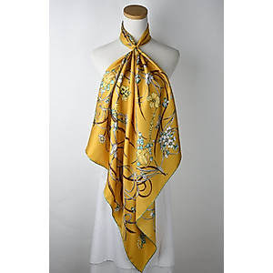 corciova Naples Yellow Western Neck Scarf Men Neckerchief 21x21 Women Silk Hair Scarf Ladies Short Bandana Headband Headscarf