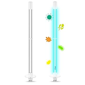 Qualirey 2 Pcs 14" UV Light Replacement Bulb 4 Pin Base UV Lamp 18W UV Light for AC 254NM UV Light 24V, 120V and 220V UV Light Bulb House UV Replacement Bulb for AC HVAC