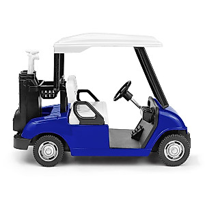 LNQ LUNIQI Golf Cart Model Diecast, Pull Back Action Golf Cart, Mini 1:20 Scale Golfcart Vehicle for Kids Party Favor Home Office Decor（Blue）
