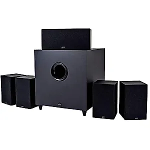 Monoprice 10565 Premium 5.1 Channel Home Theater System with Subwoofer Black