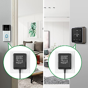 Auspow 24Volt 500mA UL Certified Doorbell Transformer, C Wire Adapter Thermostat, Competible with All Versions of Ring Doorbell and Thermostat for Nest Ecobee(16.4FT Charging Cable-UL Certified)