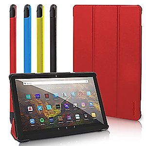All New Fire HD 8 Tablet Case, Tablet Case Fits Kindle Fire HD 8 & 8 Plus Tablet (8”12th/10th Generation, 2022/2020 Release), Ultra Light Slim Fit Cover, Not Suit Kindle for 2017/2018 Release-Red