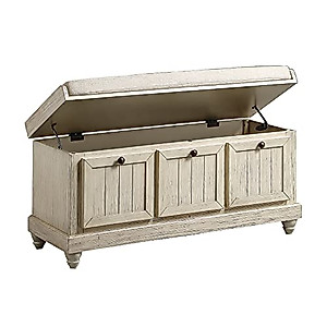 Lexicon Berryessa Lift-Top Storage Bench, Distressed White