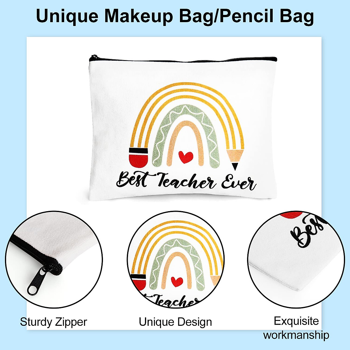 Teacher Appreciation Gifts From Students,Gifts for Teachers with 20 OZ Tumbler,Thank You Teacher Gifts for Women with Makeup Bag,Socks for Teacher Birthday Graduation Valentines Day Christmas Gifts