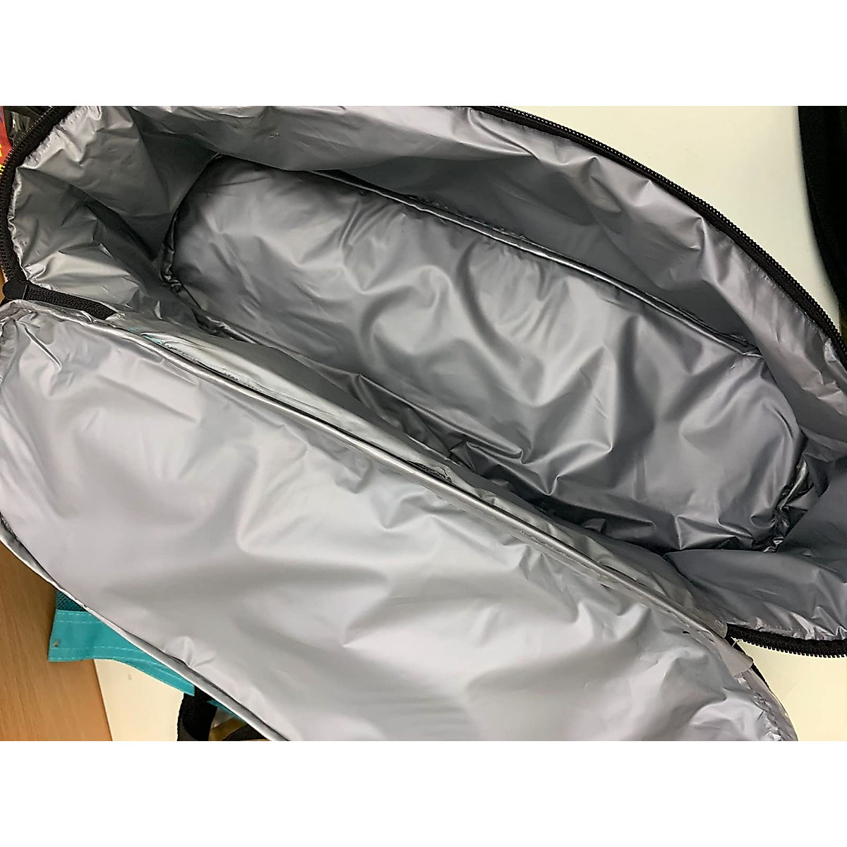 Multi-Function Picnic Thermal Preservation Bag Beach Bag Double-Layer Thermal Insulation Mesh Zipper Beach Picnic Bag (Black, 20inch x 16inch x 6inch )