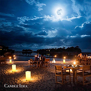 3PCS 4" 5" 6" Waterproof LED Flameless Timer Candles, 1000 Hours Long Battery Life/Flickering Battery Operated Electric Outdoor LED Large Pillar Candle for Outside Lantern Festival Decor etc.