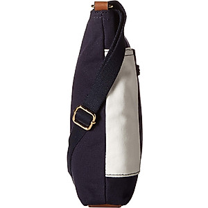 Tommy Hilfiger womens Crossbody for Women TH Flag Canvas, Navy, One Size