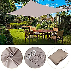 JLCP 2X3m Garden Shade Sails Canopy Waterproof Rectangle Sun Shade with 4 Ropes UV Block Shade Cloth Sunscreen Awnings for Outdoor Patio Backyard Lawn,Light Brown