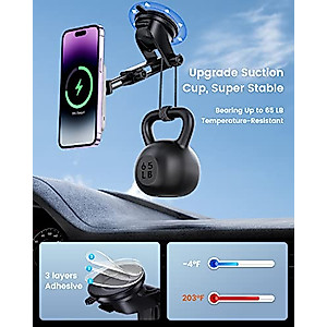 for MagSafe Car Charger Mount, Magnetic Car Wireless Charger for iPhone 14/13/12, 14/13/12 Pro, 14/13/12 Pro Max, 14 Plus, 13/12 Mini, Air Vent Dashboard Car Charging Holder(with QC 3.0 Car Charger)