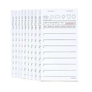 DGBDPACK Guest Check Pads EP-3616WP-1 (10 Pads), Total 500 Sheets White Waitress Notepad, Server Order Pads for Restaurant