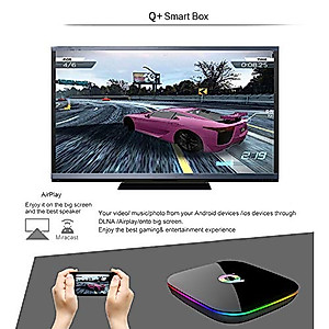 Android 9.0 TV Box 4GB RAM 64GB ROM, Q Plus Android Box H6 Quad-core WiFi 2.4GHz Support 6K H.265 HD 2.0 Ethernet