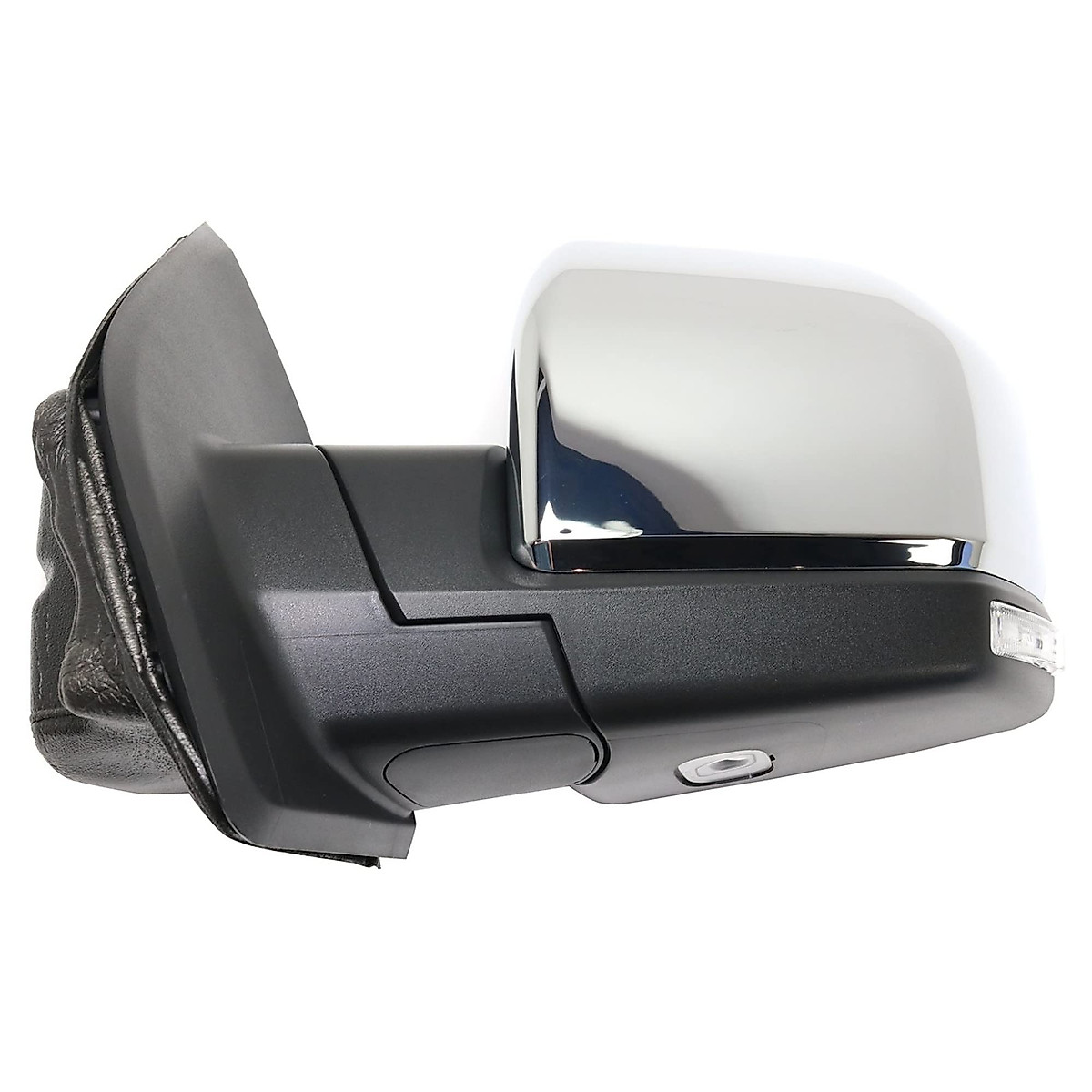 Kool Vue Right Power Heated Mirrors for Ford F-150 2015-2017 Power Fold With Signal Light, Blind Spot Monitor, Memory & Puddle Lamp; Without Auto-Dimming Chrome