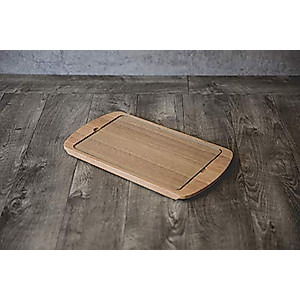 TOSCANA - a Picnic Time brand Billboard Glass Top, Serving Platter, Cheese Charcuterie Boards, (Parawood)