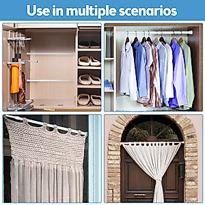 4 Pack Sliding Door Security Bar Window Security Bars Adjustable Sliding Glass Door Lock Bars with Rubber Tips 9.8-15.7 Inch Tension Rods 0.7 Inch in Diameter Window Safety Lock Bar for Door Bathroom