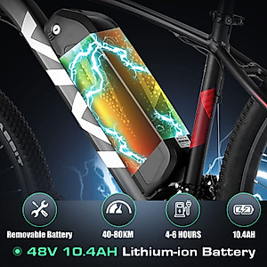 Vivi Electric Bike, 27.5" Electric Bike for Adults, Peak 750W Ebike 22MPH Electric Mountain Bike with 48V 499.2WH Battery, Up to 50 Miles, 21 Speed Adult Electric Bicycles, UL 2849 Certified