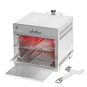 BIG HORN OUTDOORS Portable Infrared Broiler Propane Gas Grill, 1500 Degree Stainless Steel Tabletop Quick Cooking Steak Grill for Meat, Seafood, Veggies