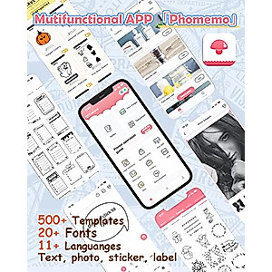 Phomemo Portable Thermal Printer M04AS 4 Inch Mini Sticker Printer Bluetooth Mobile Photo Printer, Support 15/53/80/110mm Printing Width, 300dpi, Suitable for Photos, Notes, Memo, Chritstmas Gift