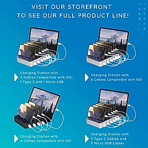 Hercules Tuff Charging Station for Multiple Devices, with 6 USB Fast Ports, Compatible with Cell Phones, Smart Phones, Tablets, and Other Electronics (Silver)