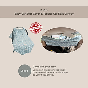 Universal Car Seat Cover Car Seat Sun Shade Car Seat Canopy for Baby and Toddler Car Seat Rear Facing Forward Facing (Sky Blue, Standard)
