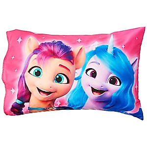 My Little Pony Every Pony Can Make a Difference 4-Piece Toddler Bedding Set - Includes Quilted Comforter, Fitted Sheet, Top Sheet, and Pillow Case, Pink + Purple for Toddler Girls Bed, 28" x 52"