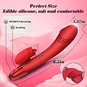 BFAZON Adult Sex Toys for Women Realistic Dildo Vibrators with 10 Licking G Spot Clitoral Stimulation & Vibrating Dildos Modes Female Sex Toys Anal Dildo Vibrator Sex Toys for Woman and Couples