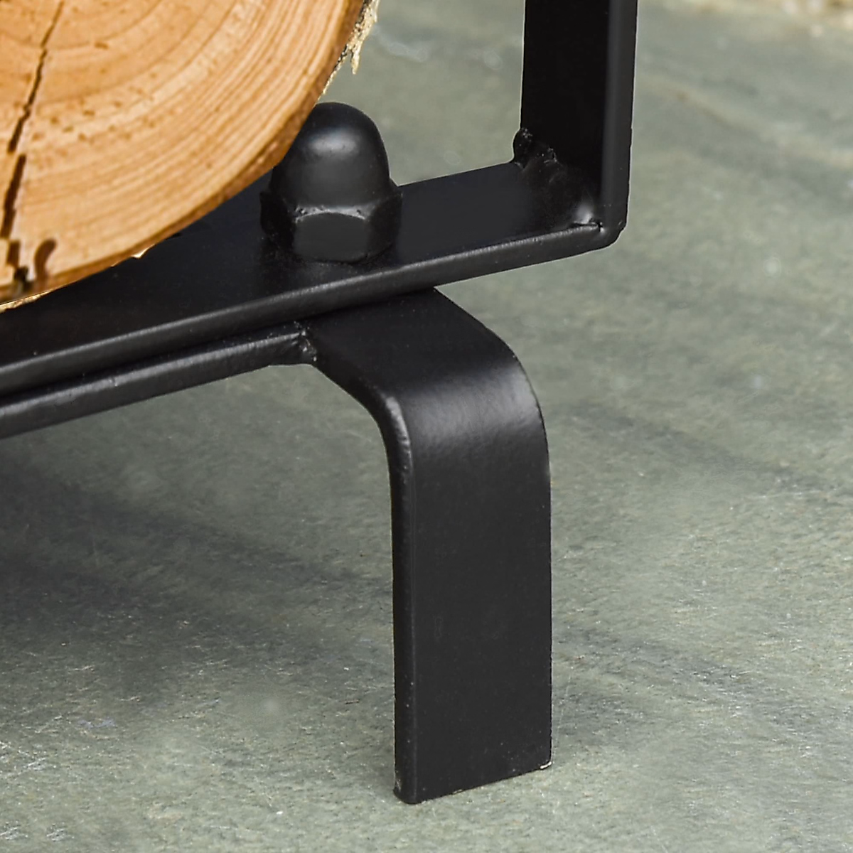 Outsunny Firewood Rack with Fireplace Tools, Indoor Outdoor Firewood Holder, 30.25" Tall Build with 2-Tiers for Fireplace, Wood Stove, Hearth or Fire Pit, Includes Poker, Tongs, Broom, Shovel, Black